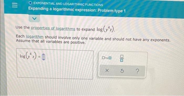 Solved O EXPONENTIAL AND LOGARITHMIC FUNCTIONS = Expanding a | Chegg.com