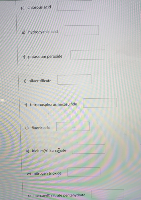 Solved 4. Writing Chemical Formulas of Compounds. For each | Chegg.com