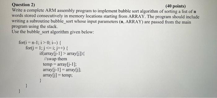 this question is about computer organization and ARM | Chegg.com