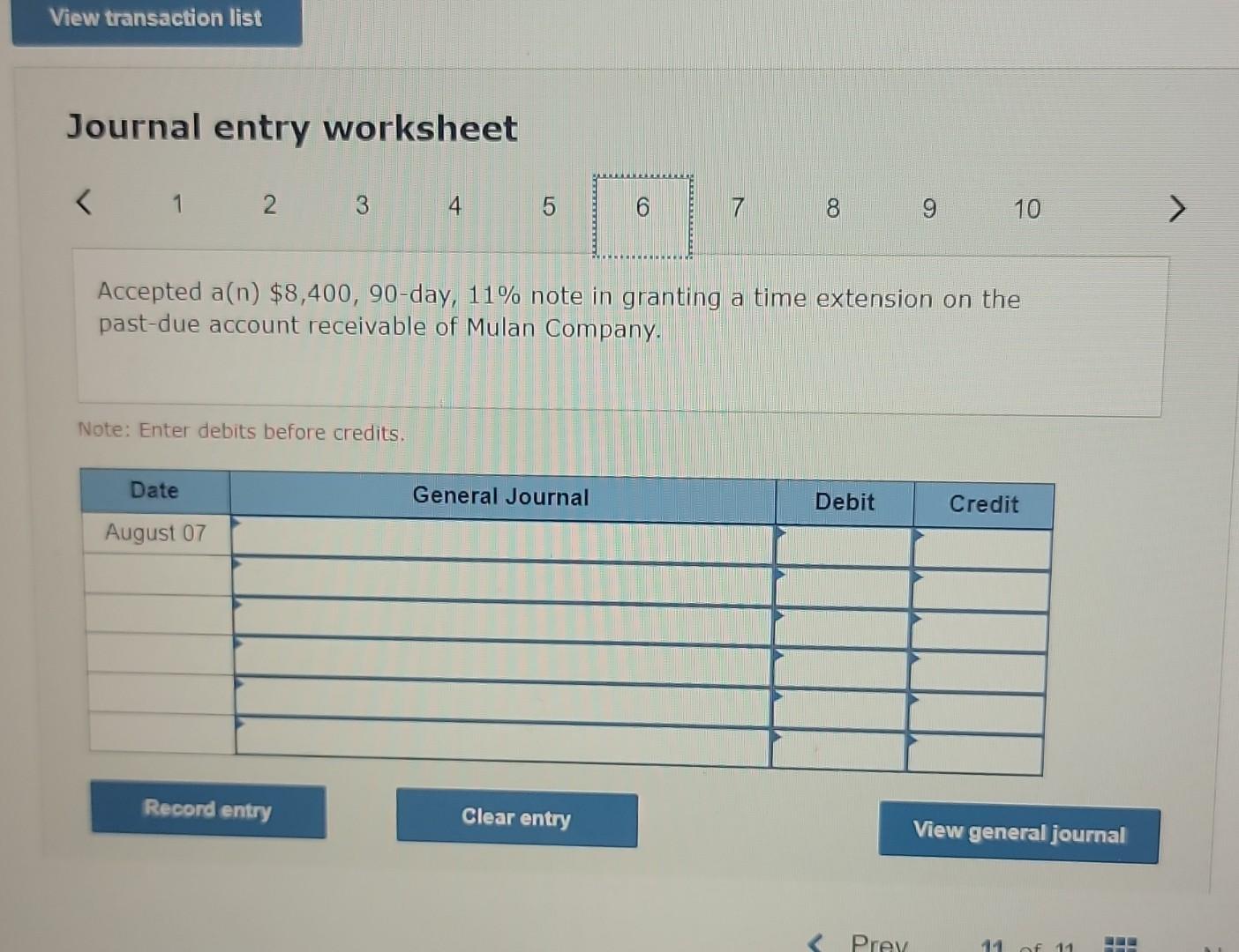 Solved Journal entry worksheet Received payment of principal | Chegg.com