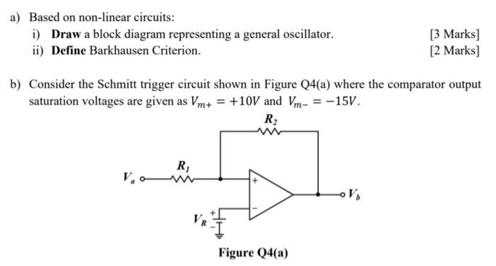 Solved a) Based on non-linear circuits: i) Draw a block | Chegg.com