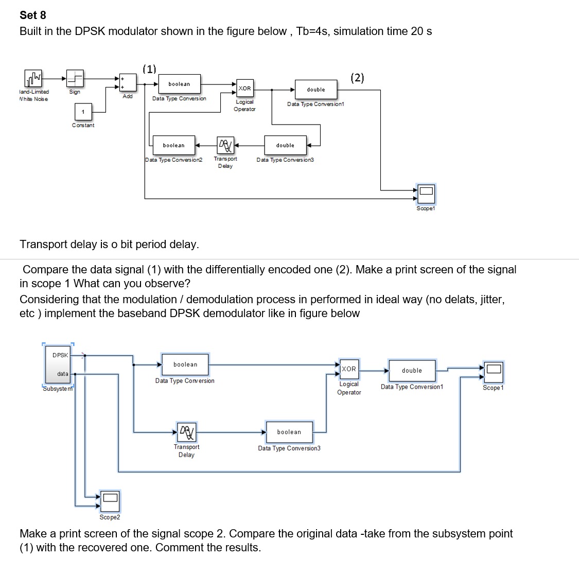 Solved Set 8built In The Dpsk Modulator Shown In The Figure 