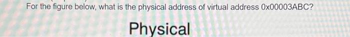 Solved For the figure below, what is the physical address of | Chegg.com