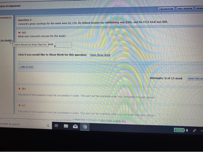 Solved pen Assignment CALCULATOR FULL SCREEN PRIN ESOURCES | Chegg.com