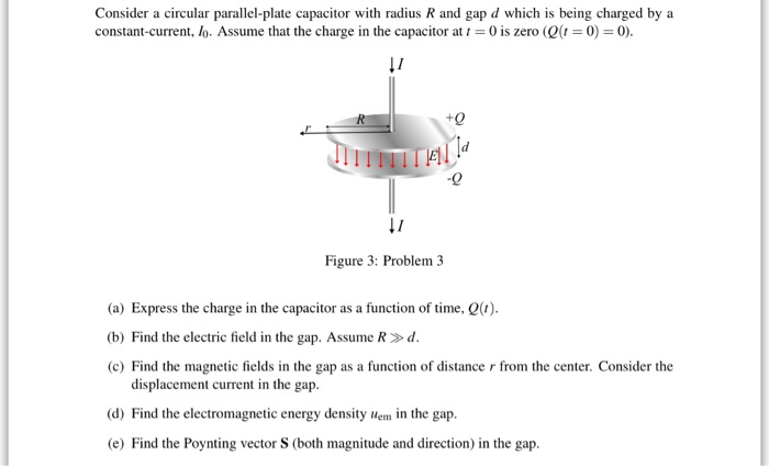 Solved Consider a circular parallel-plate capacitor with | Chegg.com