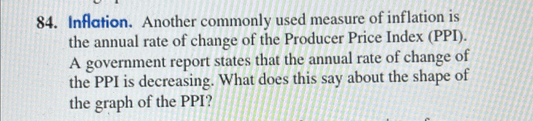 Solved Inflation. Another commonly used measure of inflation | Chegg.com