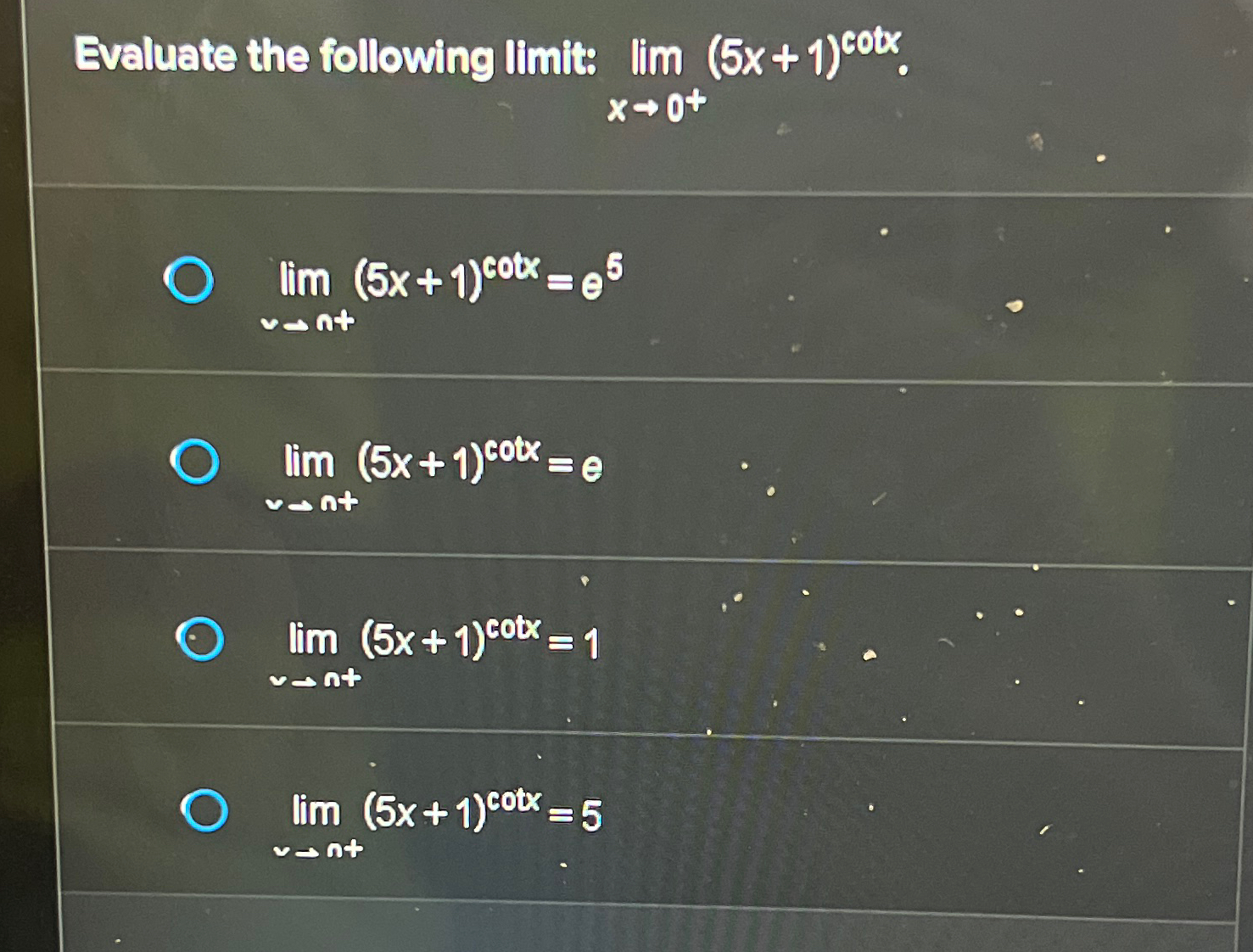 Solved Evaluate the following limit: | Chegg.com