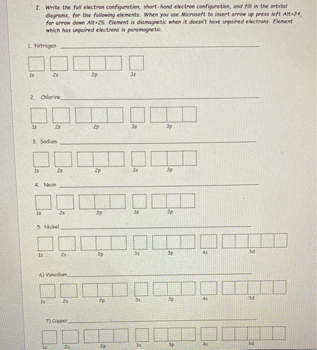 Solved Electron configuration worksheet How to write an | Chegg.com