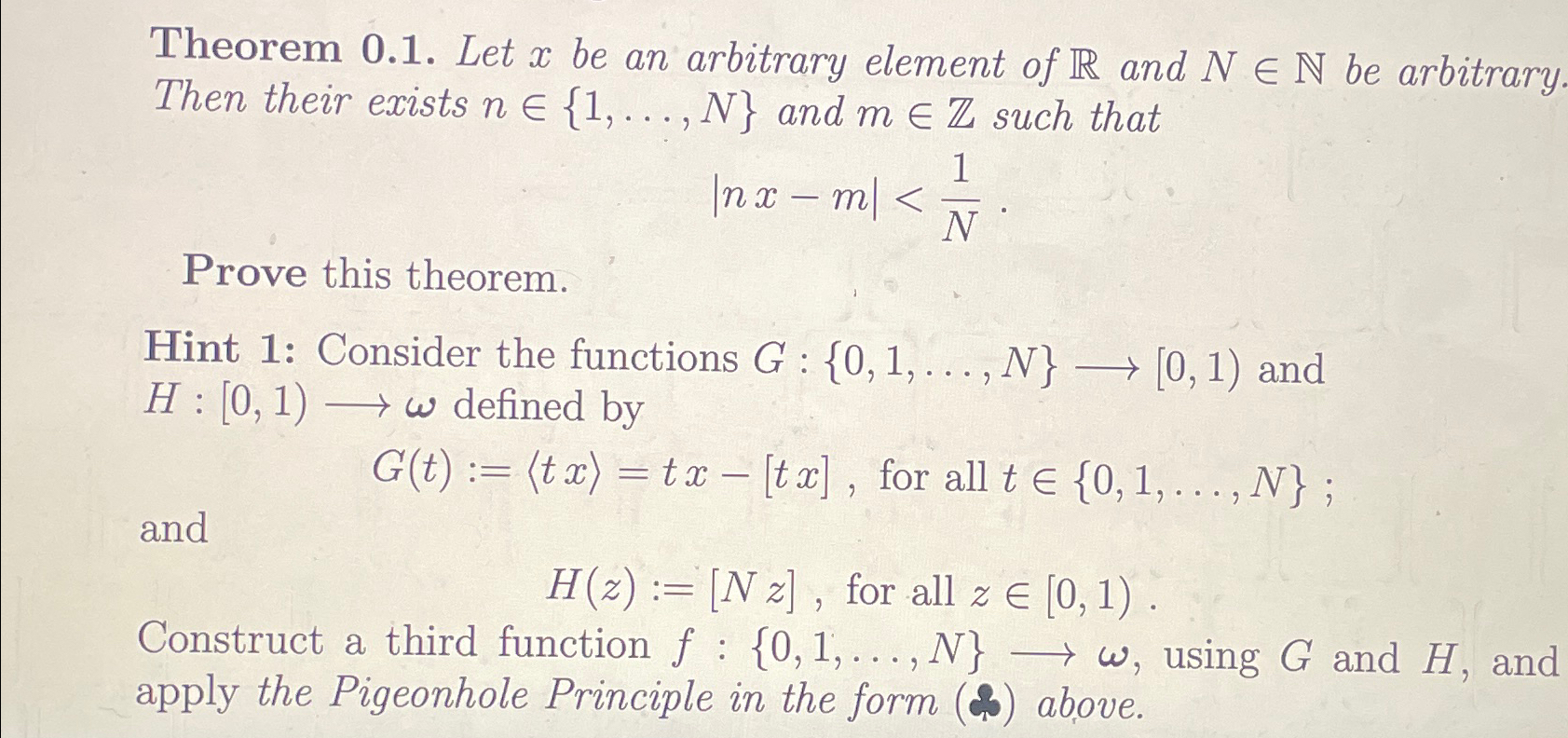 Solved Theorem 0.1. ﻿Let x ﻿be an arbitrary element of R | Chegg.com