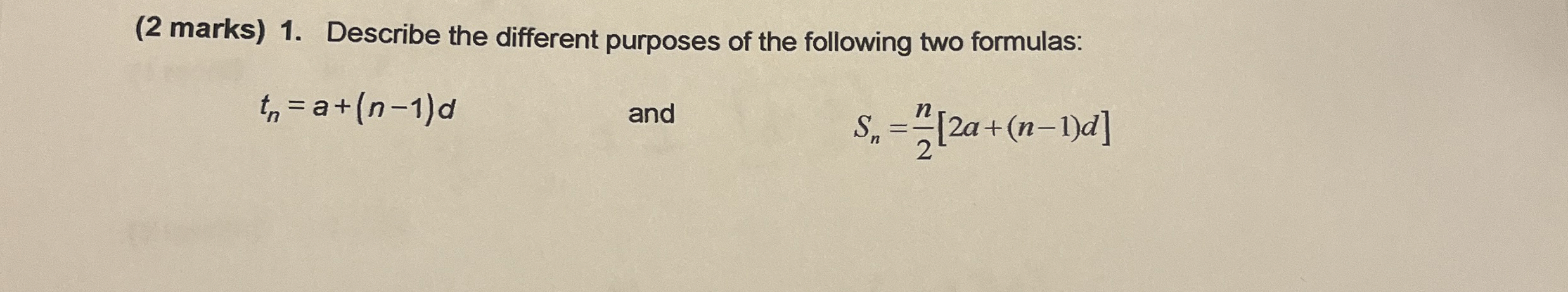 Solved (2 ﻿marks) 1. ﻿Describe the different purposes of the | Chegg.com