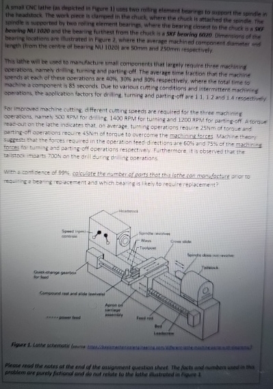 Solved A small CNC lathe (as depicted in Figure 1) ﻿uses two | Chegg.com