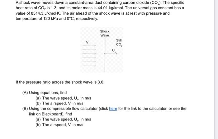 Solved A shock wave moves down a constant-area duct | Chegg.com