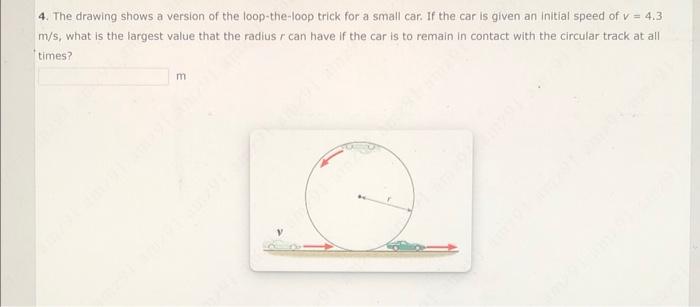 Solved 4. The drawing shows a version of the loop-the-loop | Chegg.com