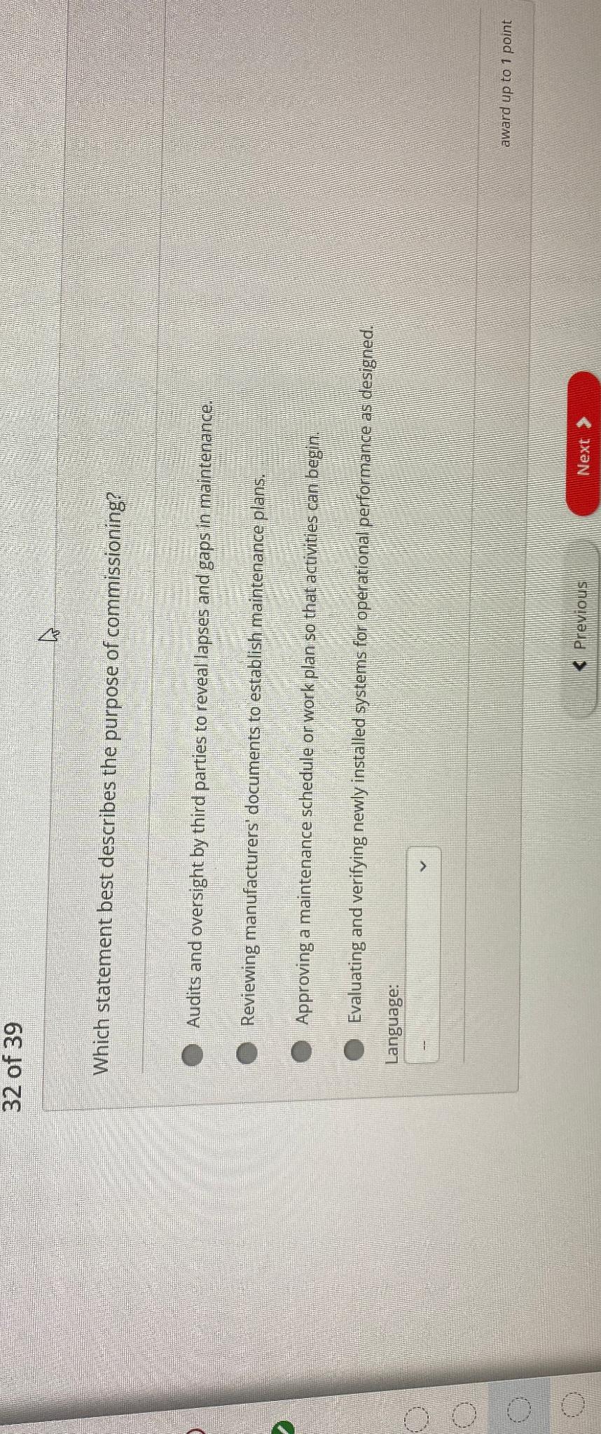 Solved 32 ﻿of 39Which statement best describes the purpose | Chegg.com