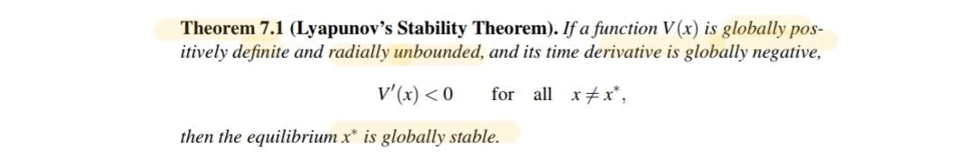 Solved Theorem 7.1 (Lyapunov's Stability Theorem). If a | Chegg.com