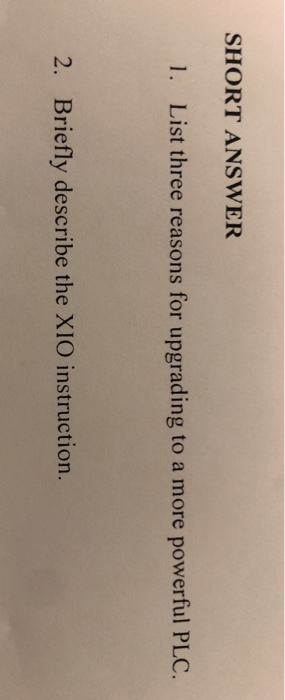 Solved SHORT ANSWER 1. List three reasons for upgrading to a | Chegg.com
