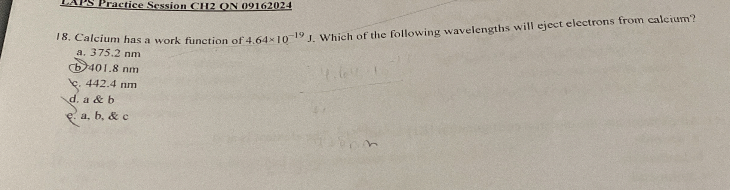 Solved Calcium has a work function of 4.64×10-19J. ﻿Which of | Chegg.com