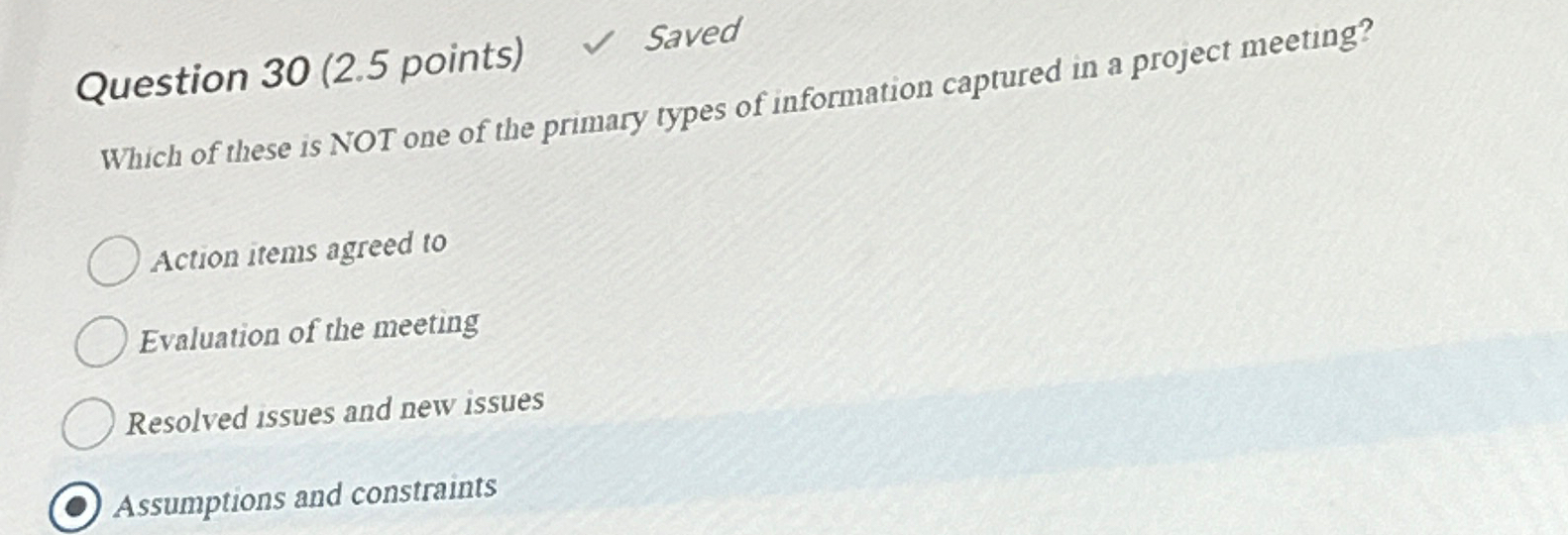 Solved Question 30 (2.5 ﻿points) ﻿SavedWhich of these is | Chegg.com