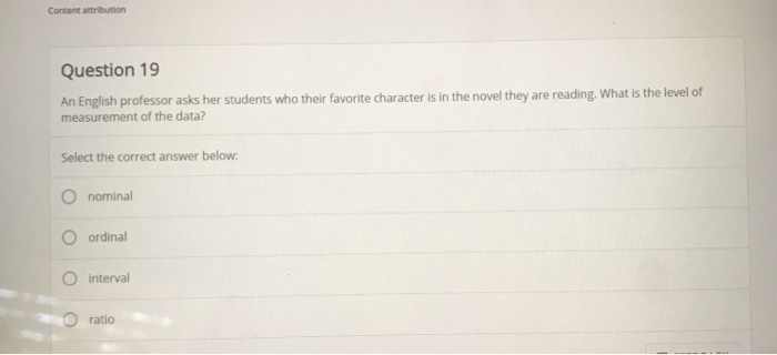 Solved Content attribution Question 19 An English professor | Chegg.com