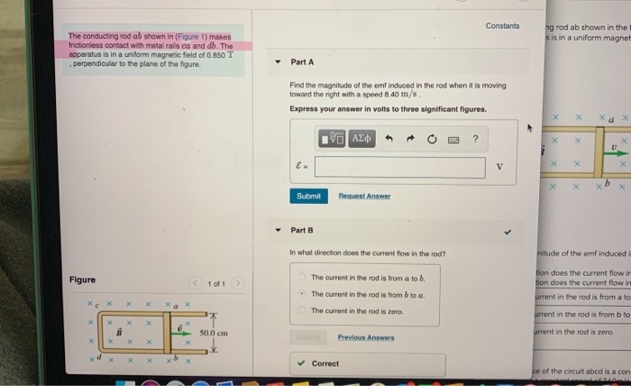Solved Constants ng rod ab shown in the sis in a uniform | Chegg.com