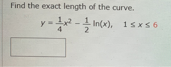 Solved Find the exact length of the curve. y = - 4x2 - in 1 | Chegg.com