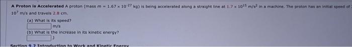 Solved A Proton is Accelerated A proton (mass m=1.67*10^ -27 | Chegg.com