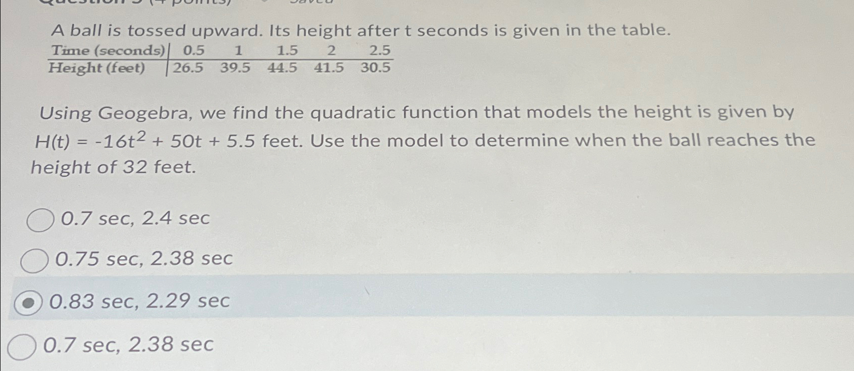 Solved A ball is tossed upward. Its height after t ﻿seconds | Chegg.com
