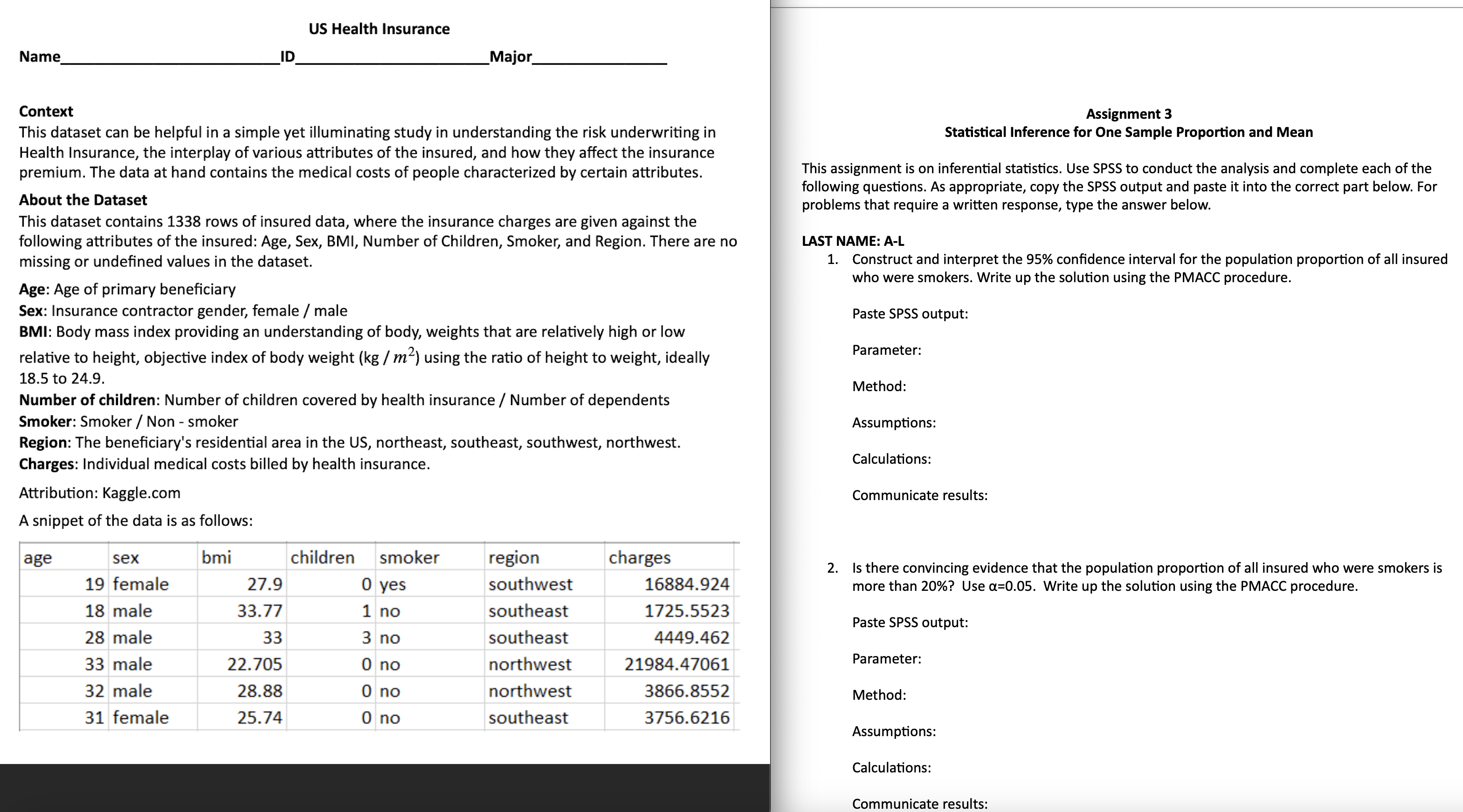 Solved Assignment 3Statistical Inference for One Sample | Chegg.com