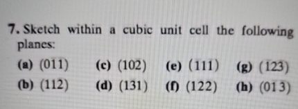 Solved Sketch within a cubic unit cell the following | Chegg.com
