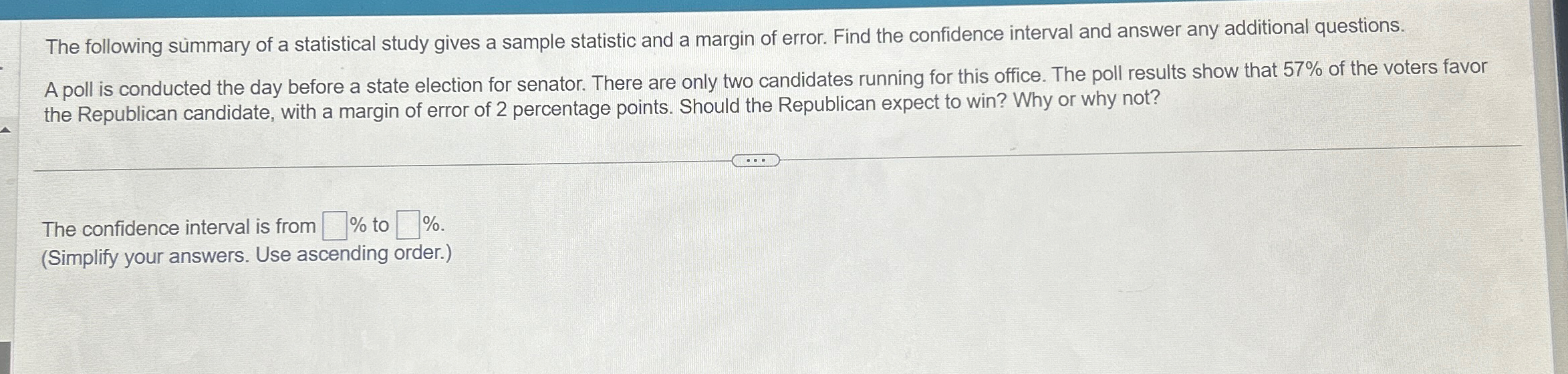 Solved The following summary of a statistical study gives a | Chegg.com