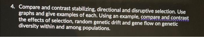 Solved Compare and contrast stabilizing, directional and | Chegg.com