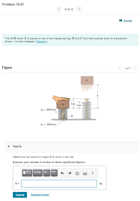 Solved Problem 14.679 ﻿of 12The 42-lb block A ﻿is placed on | Chegg.com