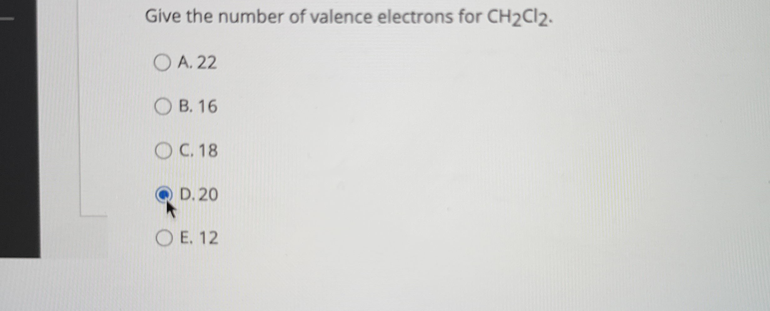 Solved Give the number of valence electrons for | Chegg.com