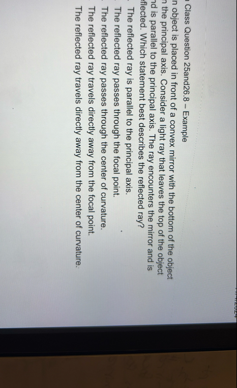 Solved Class Question 25and26.8 - ﻿Examplen object is placed | Chegg.com