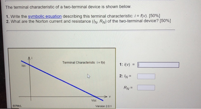 Solved The terminal characteristic of a two-terminal device | Chegg.com