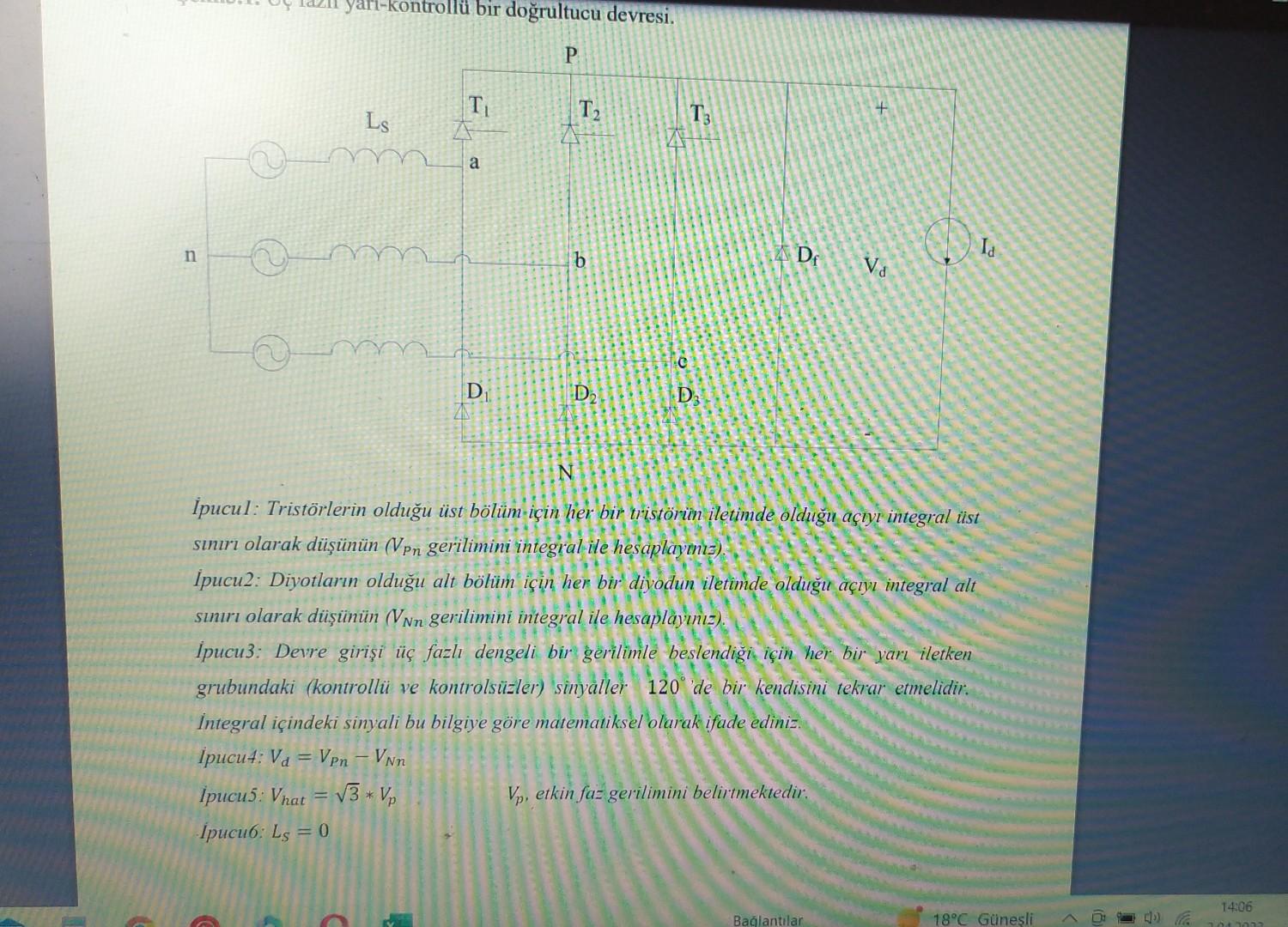 3) A three-phase semi-controlled rectifier circuit is | Chegg.com