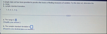 Solved A simple data set has been provided to practice the | Chegg.com
