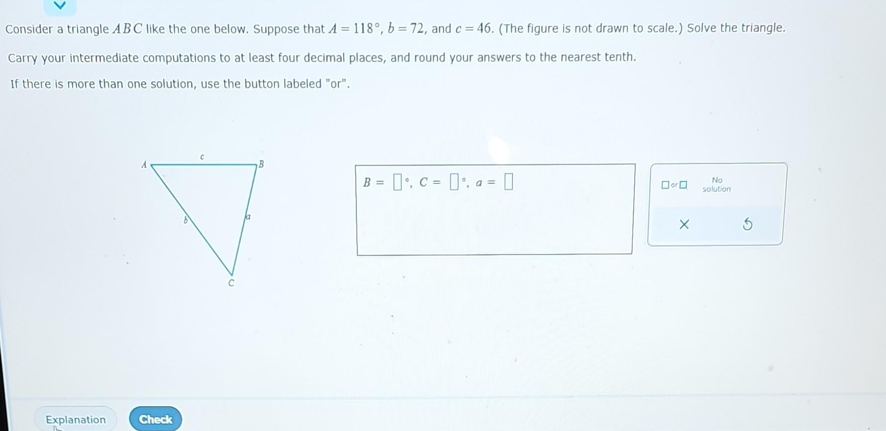 Solved Consider a triangle ABC like the one below. Suppose | Chegg.com
