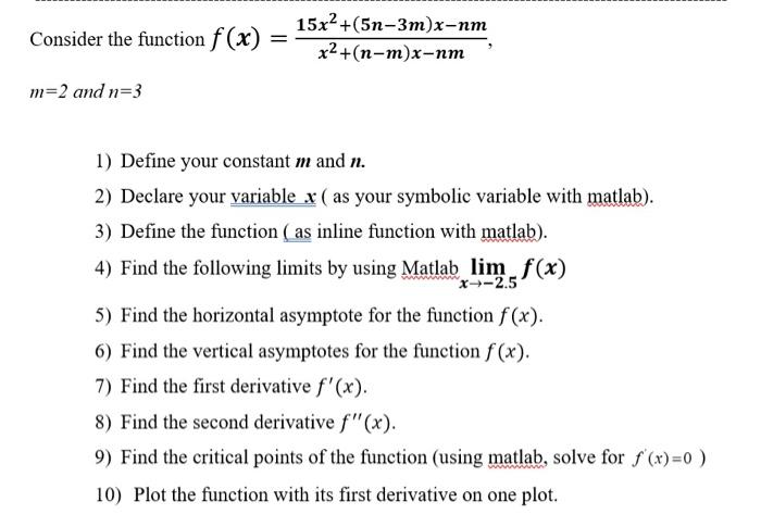 Solved Consider the function | Chegg.com