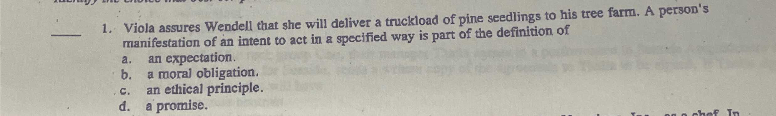 Solved Viola assures Wendell that she will deliver a | Chegg.com