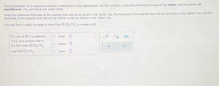 Solved The preparation of an aqueous solution is described | Chegg.com