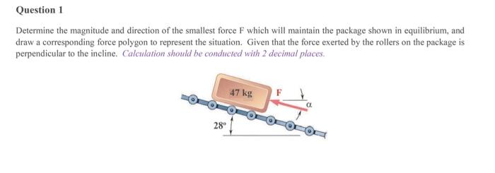 Solved Determine the magnitude and direction of the smallest | Chegg.com
