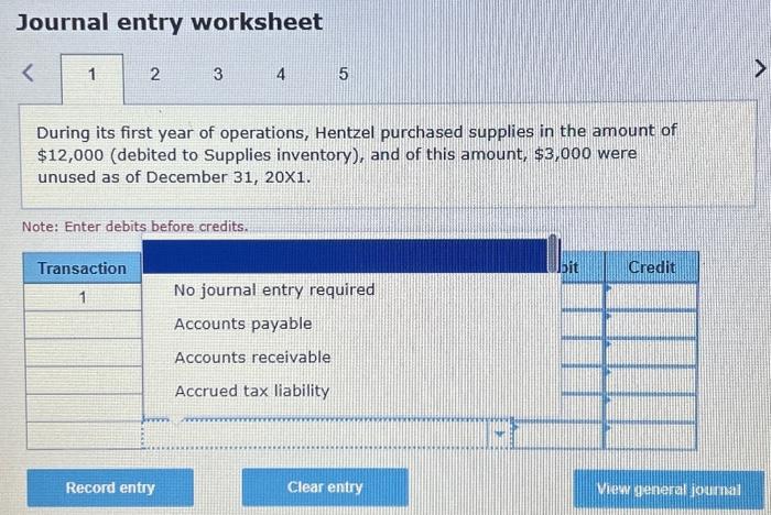 Solved Journal entry worksheet During its first year of | Chegg.com