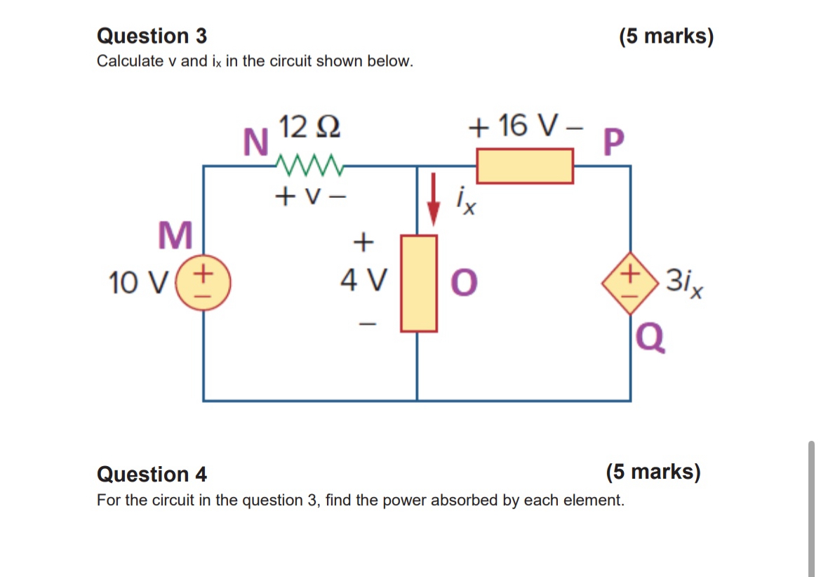Solved Question 4For the circuit in the question 3 , ﻿find | Chegg.com