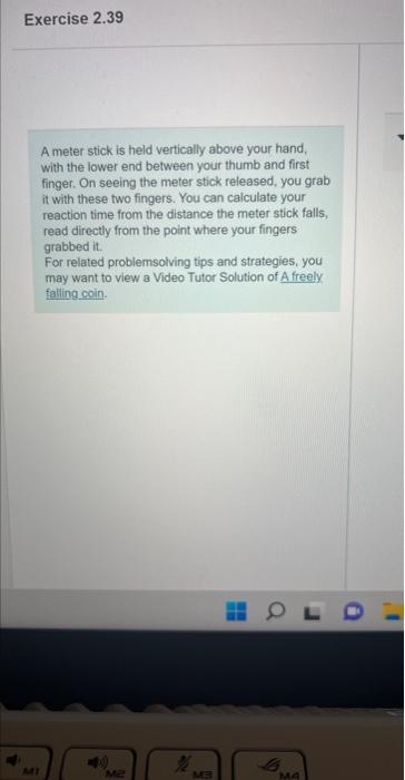 Solved A meter stick is held vertically above your hand, | Chegg.com