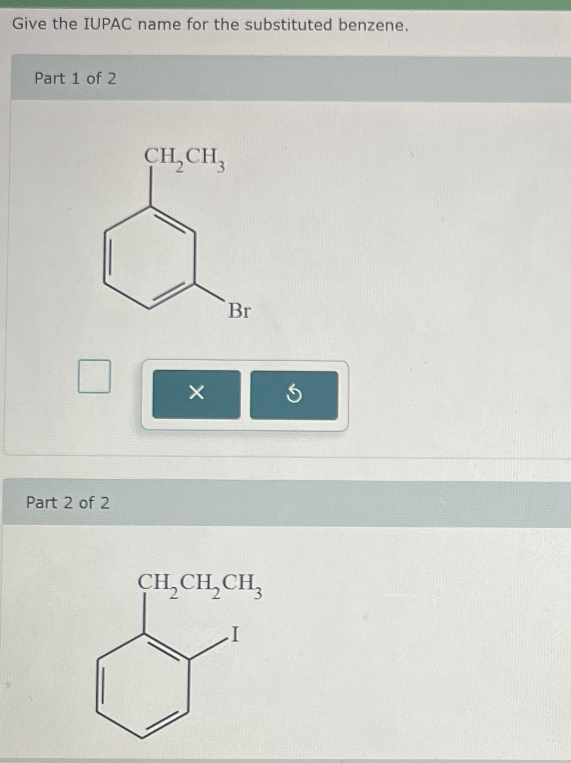 Solved Give the IUPAC name for the substituted benzene.Part | Chegg.com