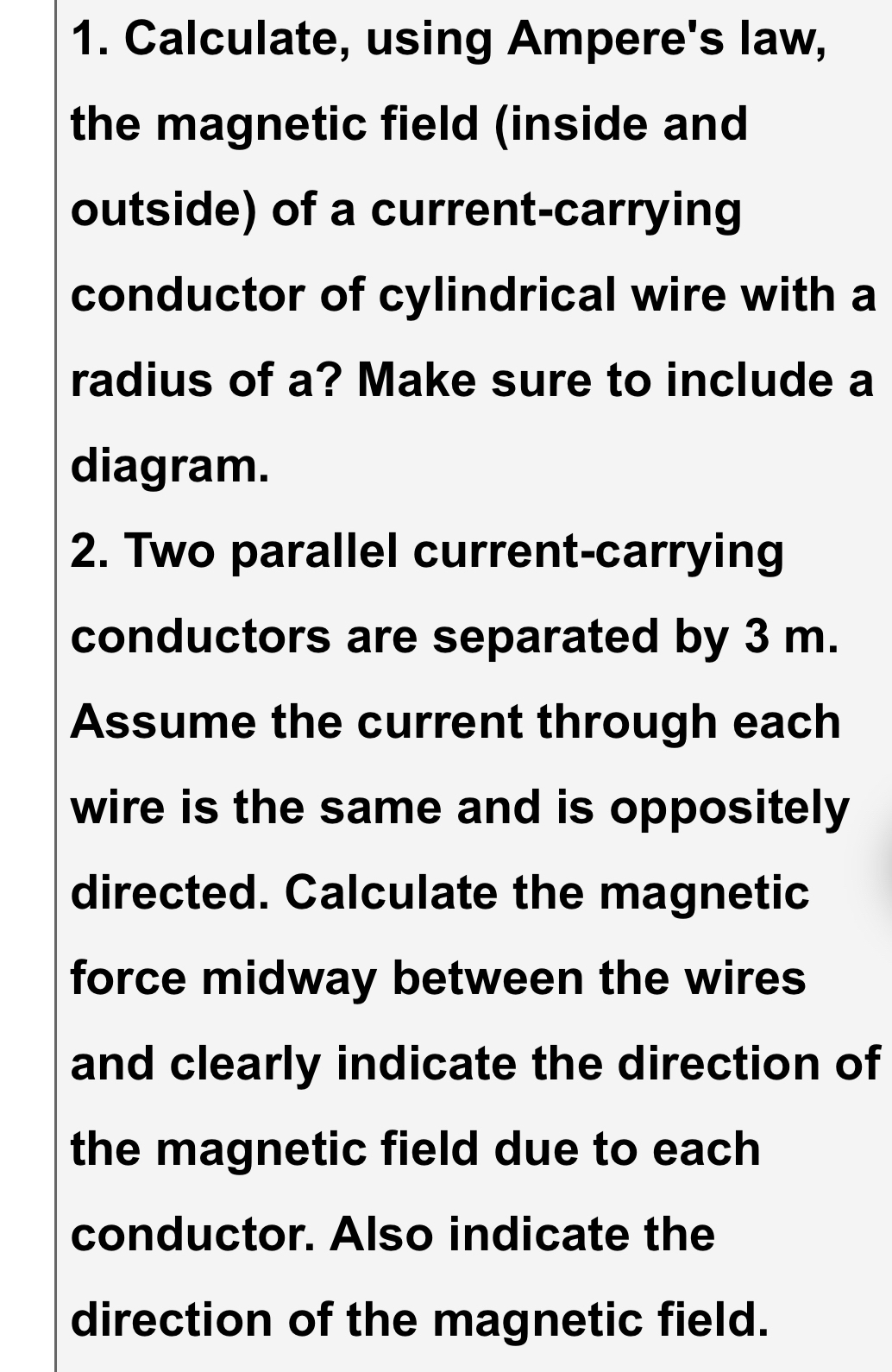 Calculate, using Ampere's law, the magnetic field | Chegg.com
