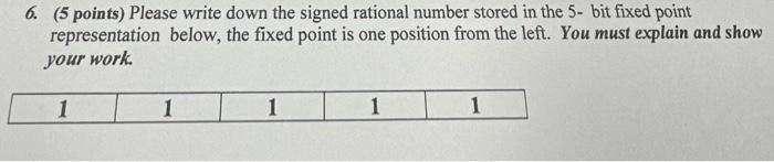 Solved 6. (5 points) Please write down the signed rational | Chegg.com