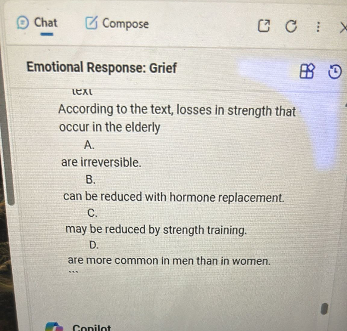 Solved ChatComposeEmotional Response: GrieftExtAccording to | Chegg.com