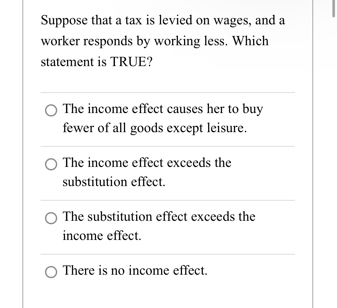 Solved Suppose that a tax is levied on wages, and a worker | Chegg.com